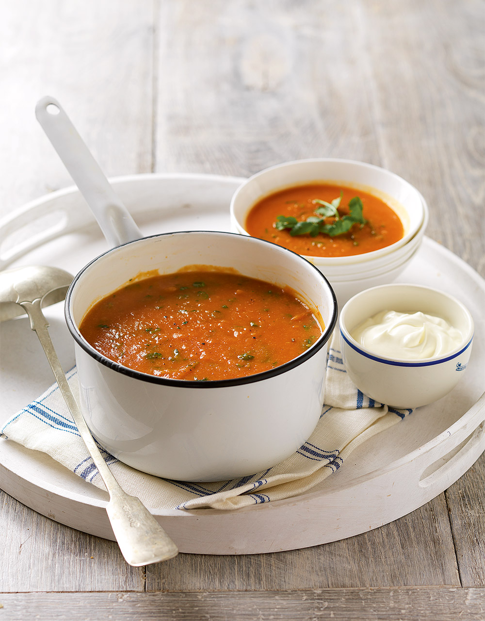 Moroccan roasted kumara & chickpea soup